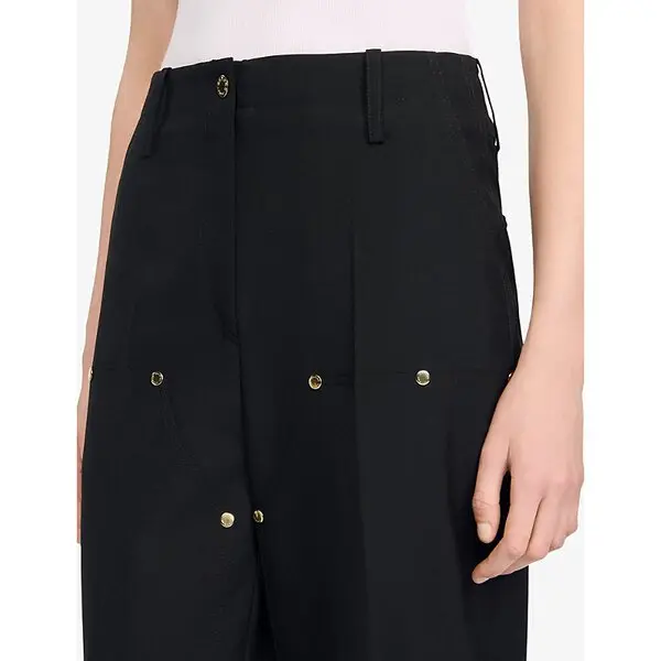 Sandro High-rise Wool-blend Trousers