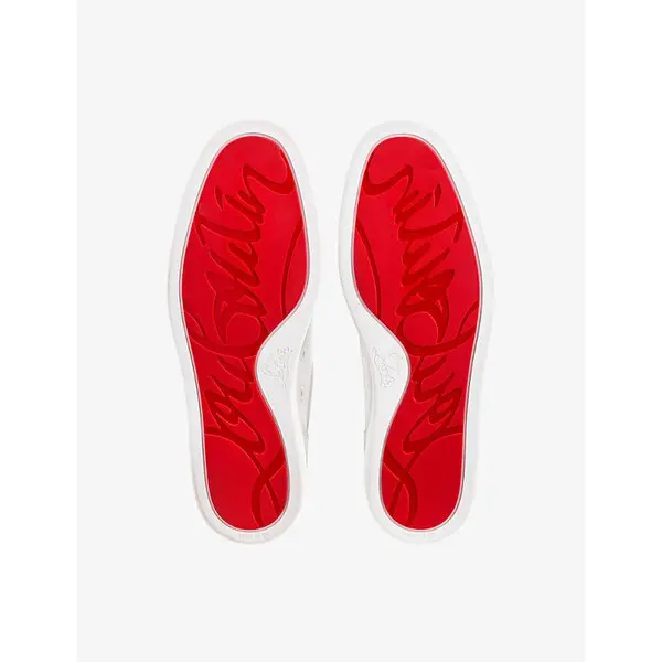 CHRISTIAN LOUBOUTIN Rantulow Grained Leather Sneakers - Latte