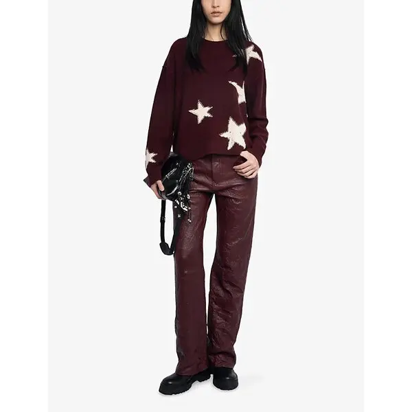Zadig&Voltaire Star-pattern Cashmere Jumper - Burgundy
