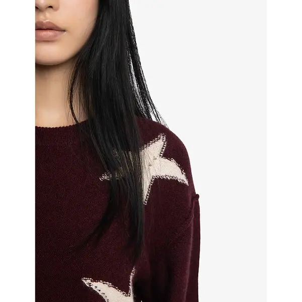 Zadig&Voltaire Star-pattern Cashmere Jumper - Burgundy