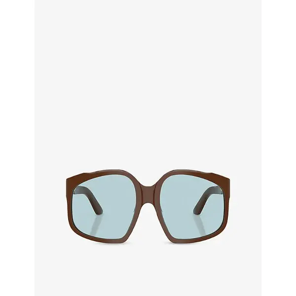 Miu Miu Irregular-frame Acetate Sunglasses - Brown