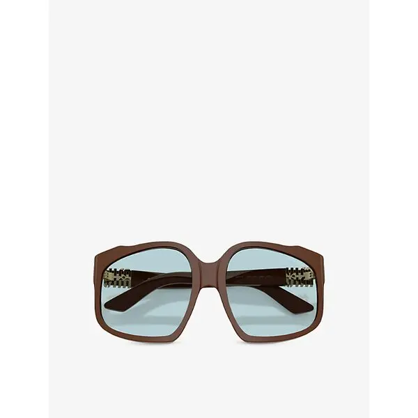 Miu Miu Irregular-frame Acetate Sunglasses - Brown