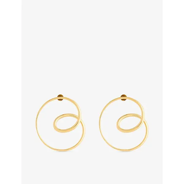 MISHO 24ct Yellow Plated Bronze Hoop Earrings - Gold
