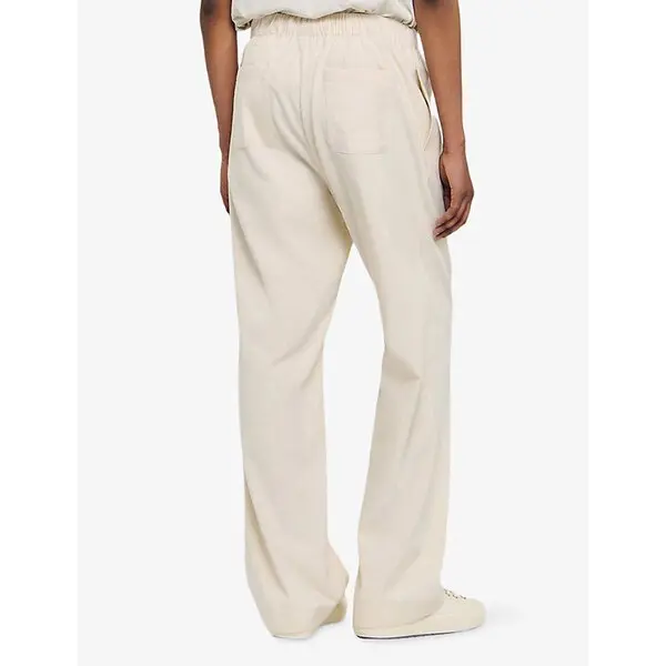 Sandro Drawstring-waist Wide-leg Cotton Trousers