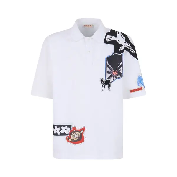 Marni Mixed Media Compact Jersey Polo