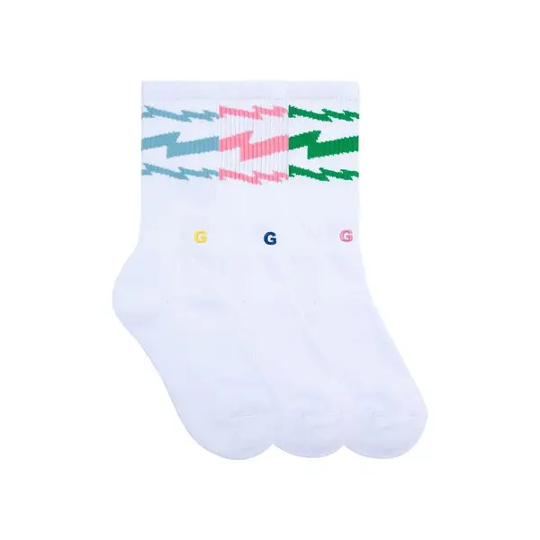 GOLF WANG Lightning Crew Socks Pack Of 3 - White