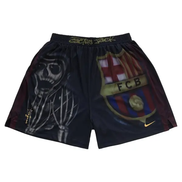 Nike Fc Barcelona X Cactus Jack Skeleton Home Shorts - Black