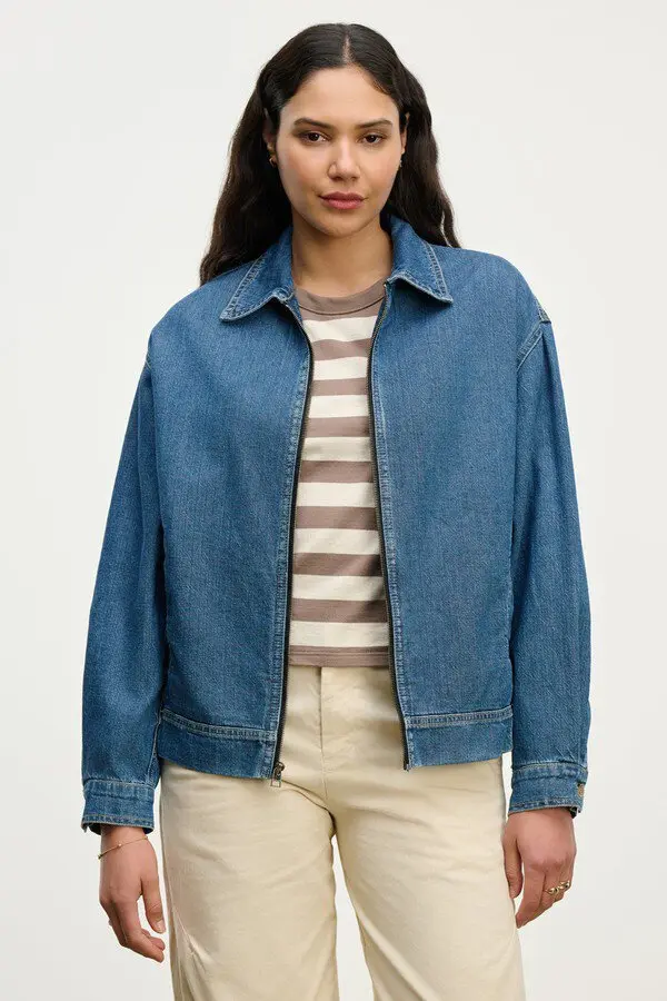 Velvet By Graham & Spencer Porter Zip-up Jacket - Denim
