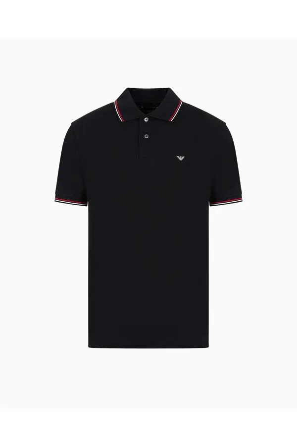 Emporio Armani Cotton Polo Shirt - Black