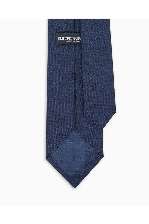 Emporio Armani Micro-textured Standard Neck Tie - Navy