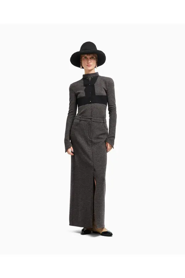 Giorgio Armani Long Wool Jersey Skirt