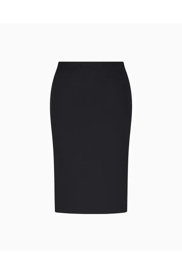Giorgio Armani Technical Scuba Fabric Pencil Skirt - Black