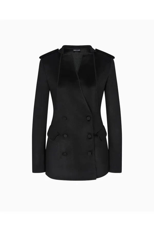 Giorgio Armani Double-breasted Viscose Jersey Jacket