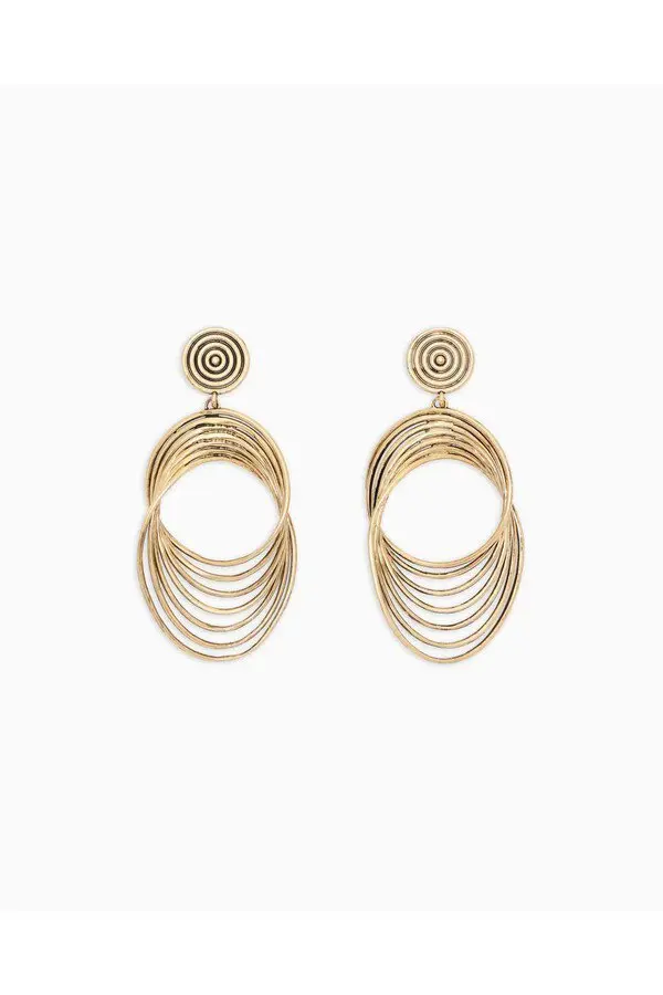 Giorgio Armani Brass Clip-on Pendant Earrings - Gold