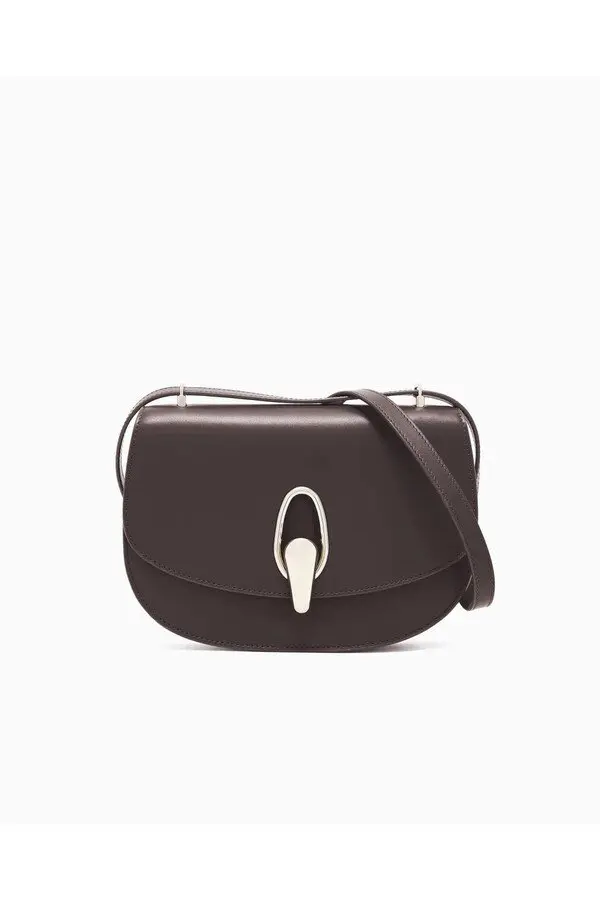 Giorgio Armani Leather Shoulder Bag - Brown