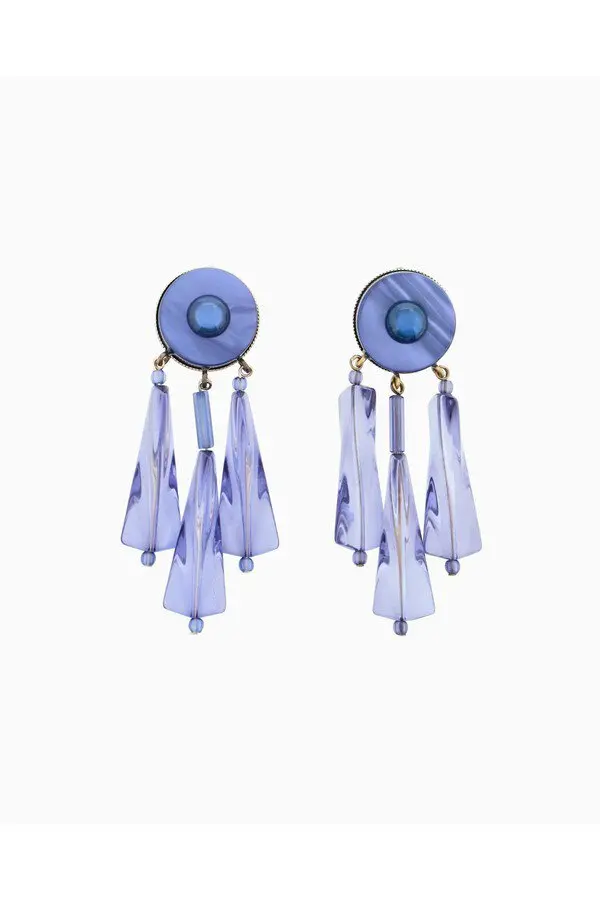 Giorgio Armani Resin Clip-on Pendant Earrings - Blue