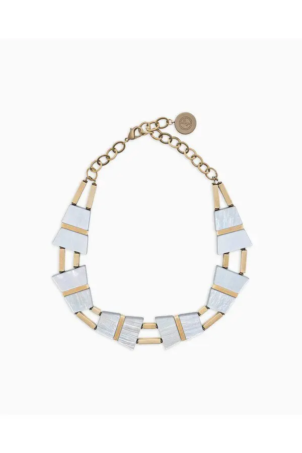 Giorgio Armani Metal And Resin Choker Necklace - Grey
