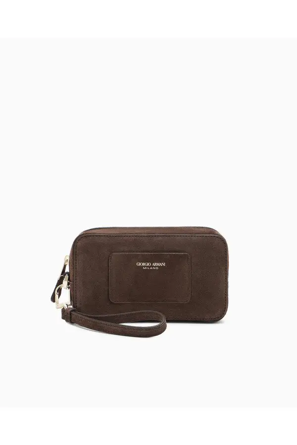 Giorgio Armani Suede Beauty Case - Brown