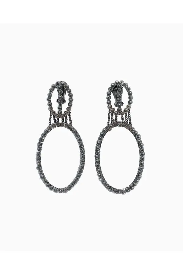 Giorgio Armani Pendant Hoop Earrings With Beads - Green