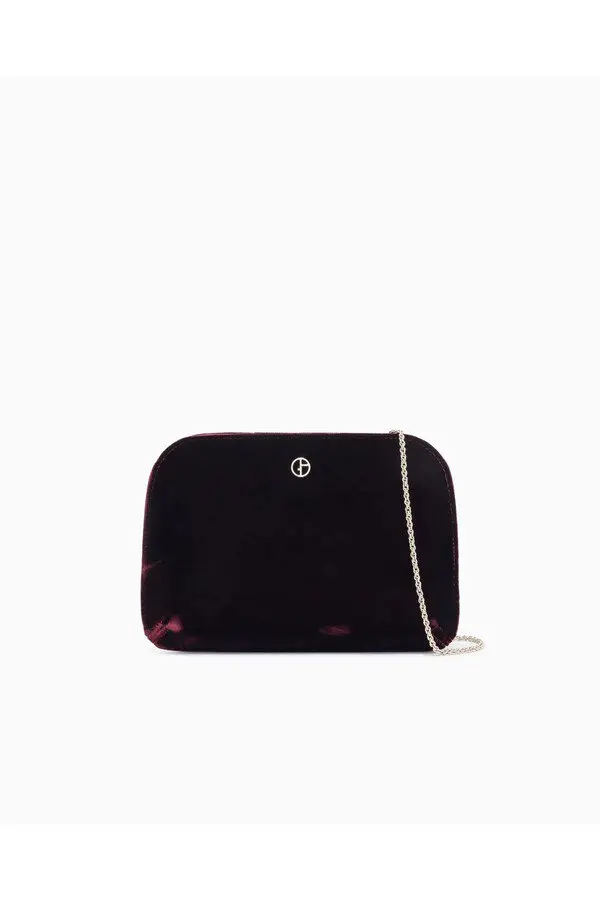 Giorgio Armani Velvet And Satin La Prima Clutch - Burgundy