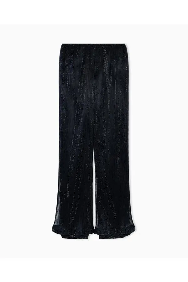 Giorgio Armani Crystal-embroidered Pleated Tulle Trousers - Red