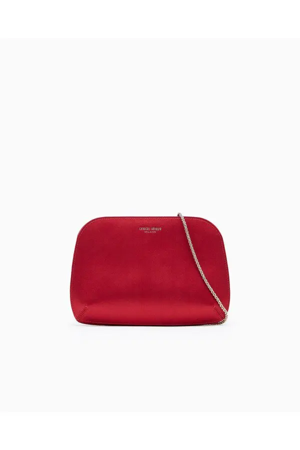 Giorgio Armani Satin La Prima Clutch - Red