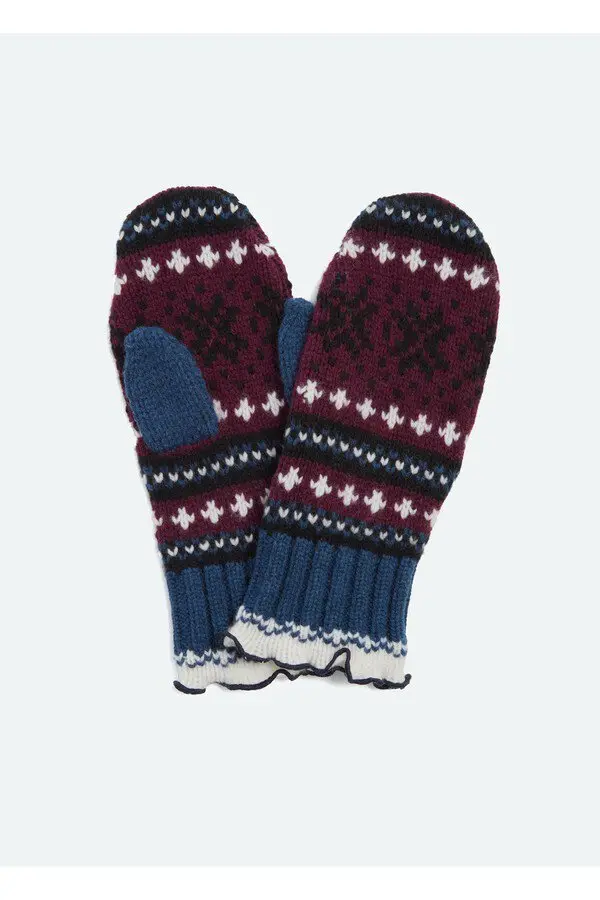 Sea Linea Mittens - Burgundy