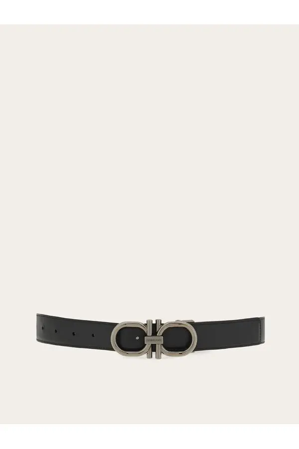 FERRAGAMO Reversible Gancini Belt - Natural