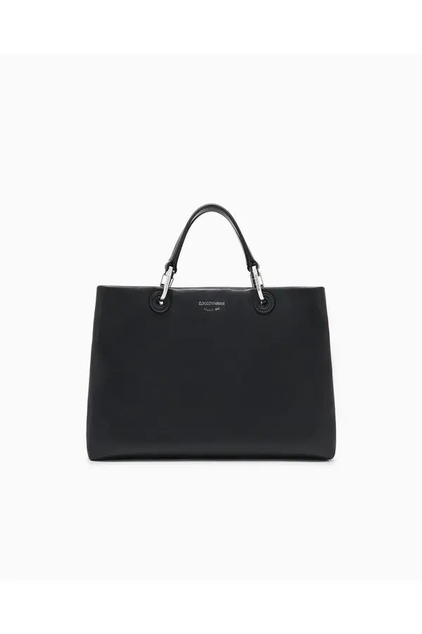 Emporio Armani Nappa-leather Medium Myea Shopper Bag - Black