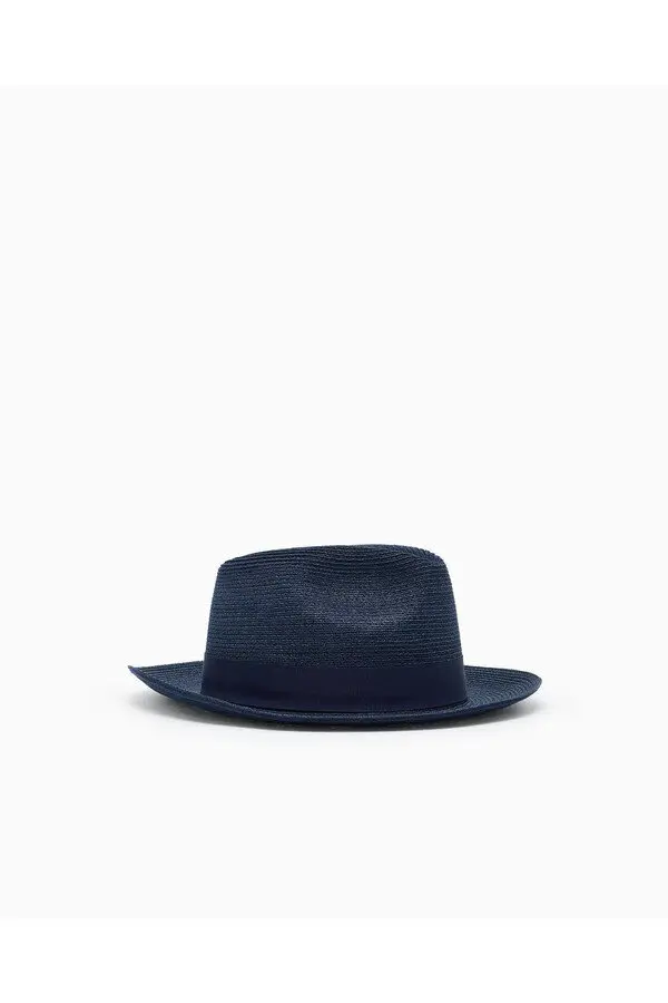 Giorgio Armani Hemp And Cotton Hat - Blue