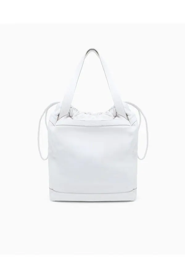 Giorgio Armani Nappa-leather Shopper Bag With Shoulder Strap - White