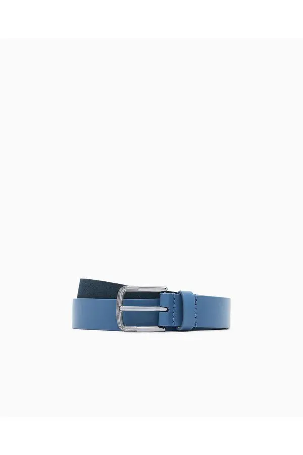 Giorgio Armani Suede And Leather Belt - Blue