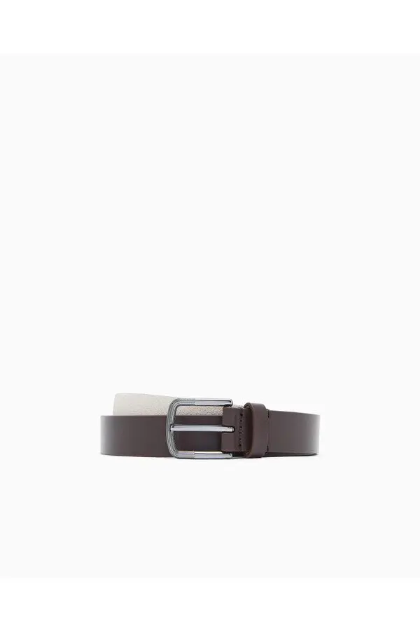 Giorgio Armani Suede And Leather Belt - Natural