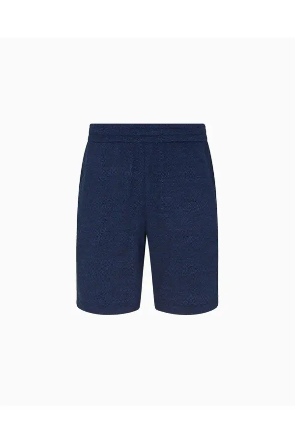 Giorgio Armani Wool, Silk, And Cashmere Jersey Bermuda Shorts - Blue