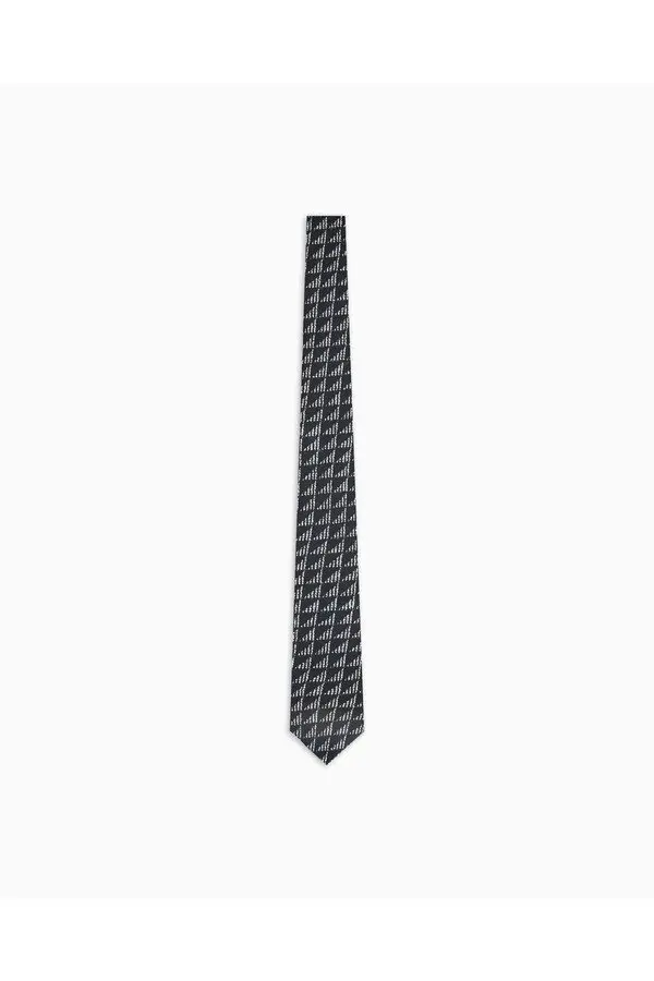 Giorgio Armani Printed Silk Necktie - Black