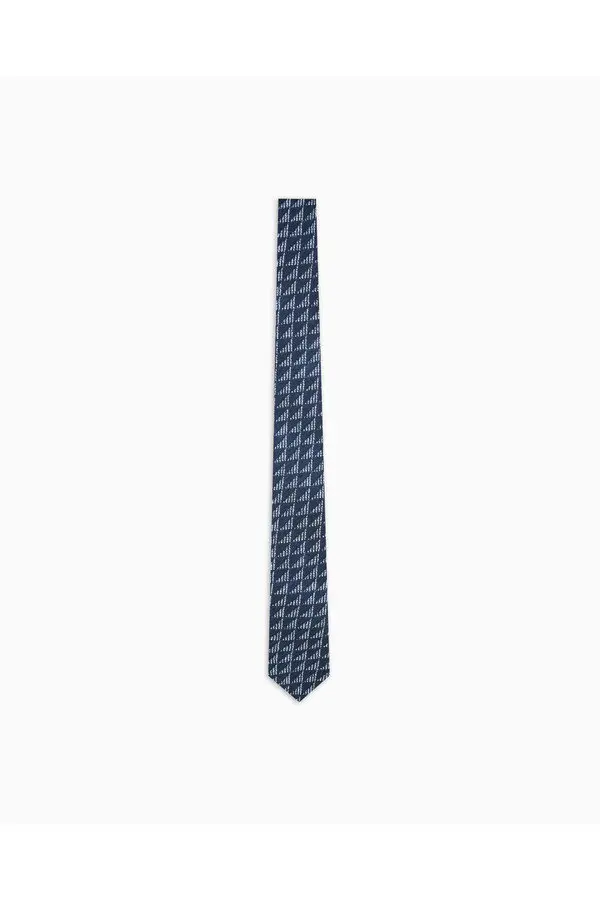 Giorgio Armani Printed Silk Necktie - Blue