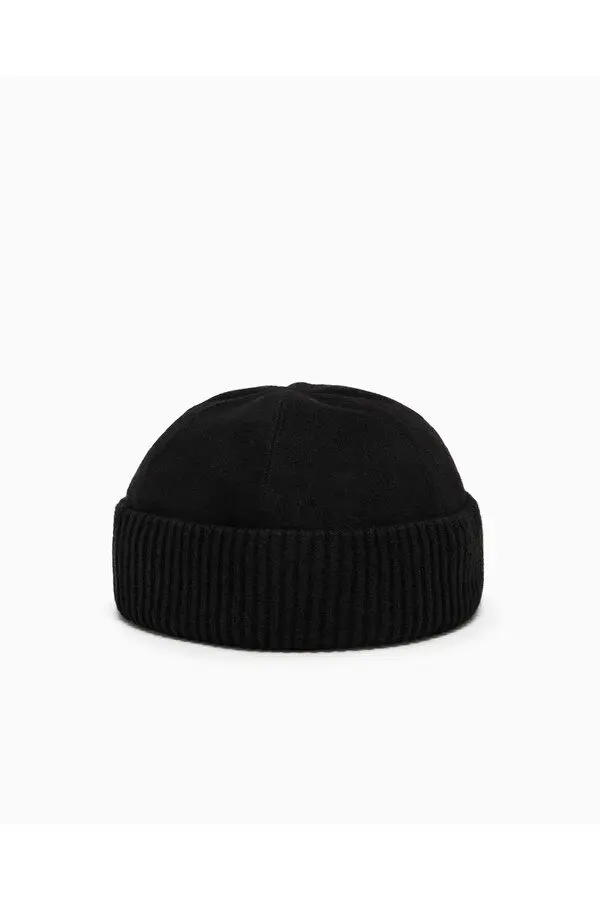 Giorgio Armani Wool And Cashmere Beanie - Black