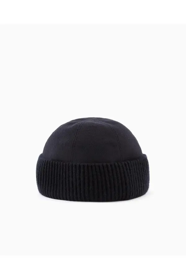 Giorgio Armani Wool And Cashmere Beanie - Blue
