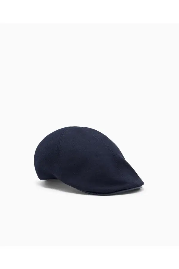 Giorgio Armani Wool-blend Flat Cap - Blue