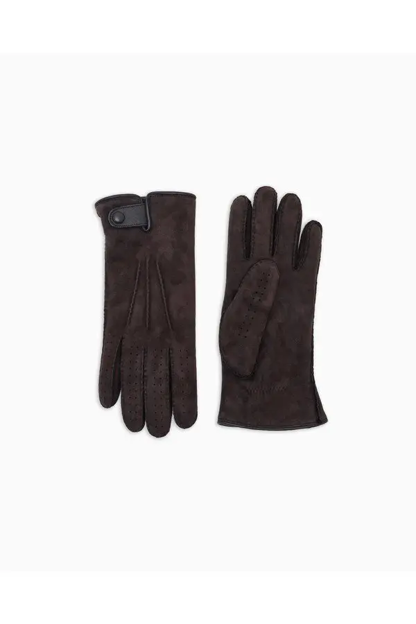 Giorgio Armani Shearling Sheepskin Gloves - Brown