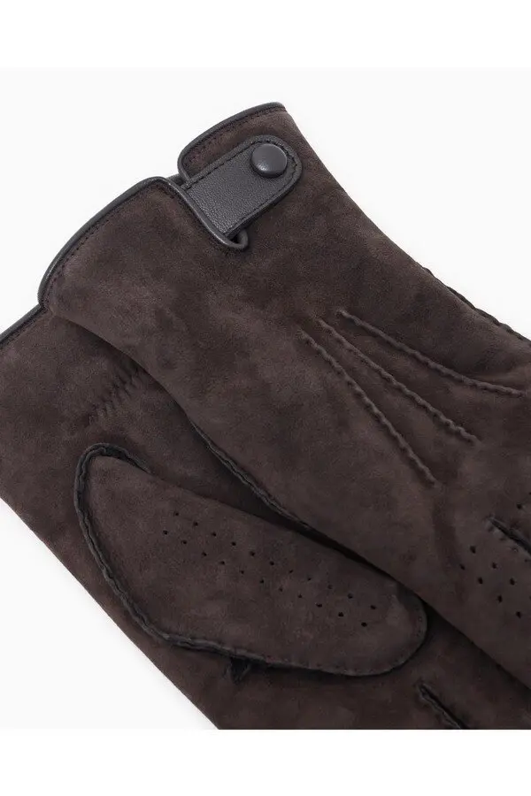 Giorgio Armani Shearling Sheepskin Gloves - Natural