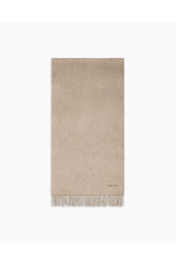 Giorgio Armani Cashmere Stole With Fringing - Beige