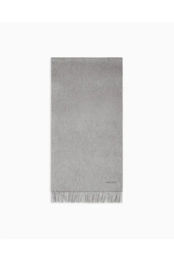 Giorgio Armani Cashmere Stole With Fringing - Grey