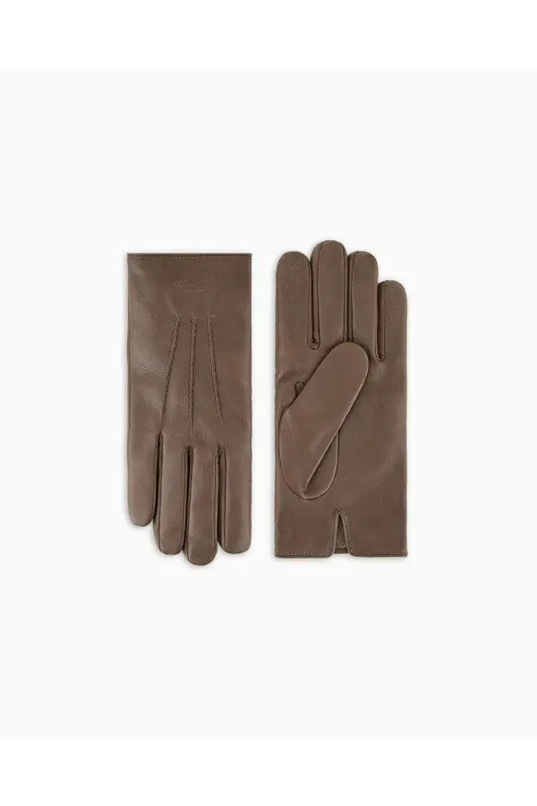 Giorgio Armani Nappa Leather Gloves - Beige