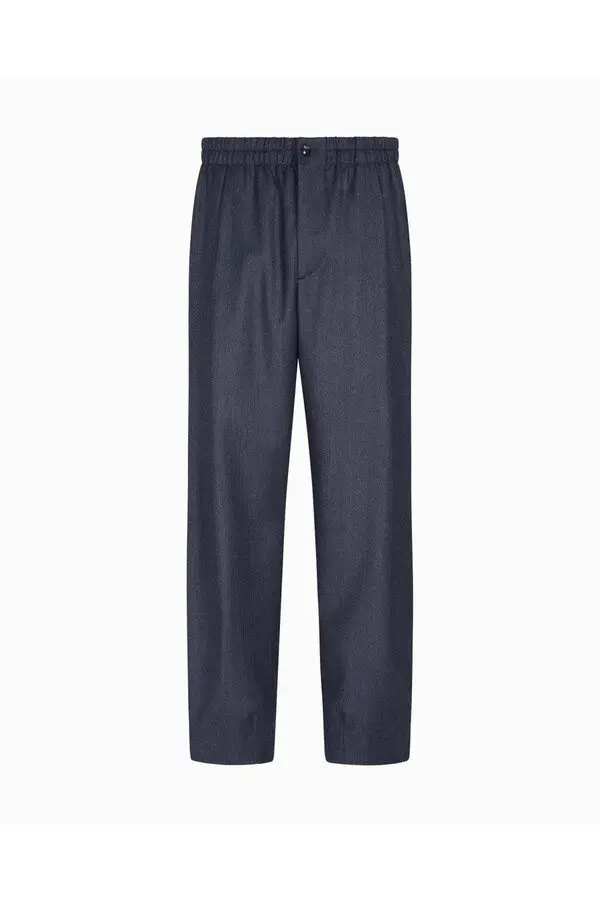 Giorgio Armani Single-pleat Virgin Wool Trousers - Natural