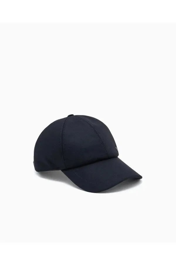 Giorgio Armani Virgin Wool And Cashmere Baseball Cap - Black