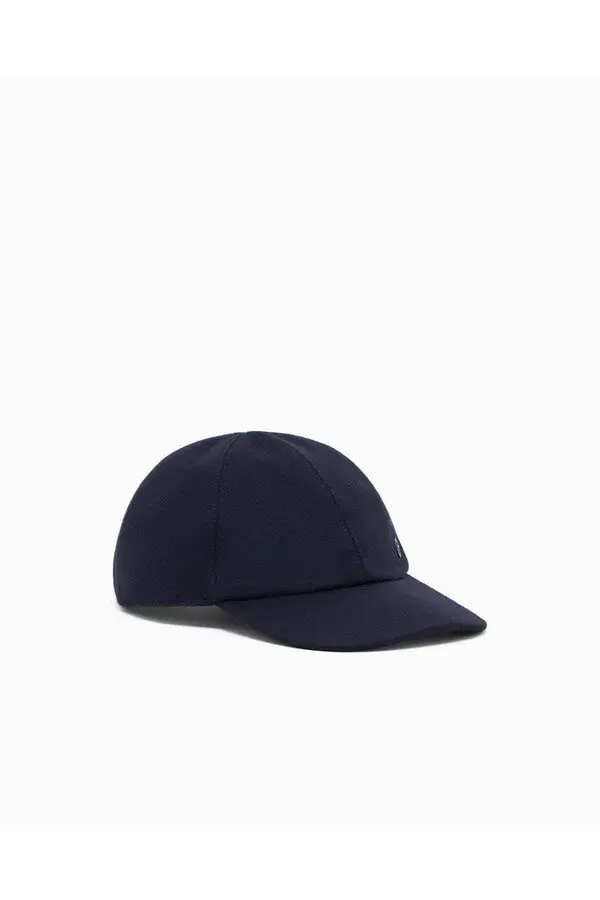 Giorgio Armani Virgin Wool And Cashmere Baseball Cap - Blue