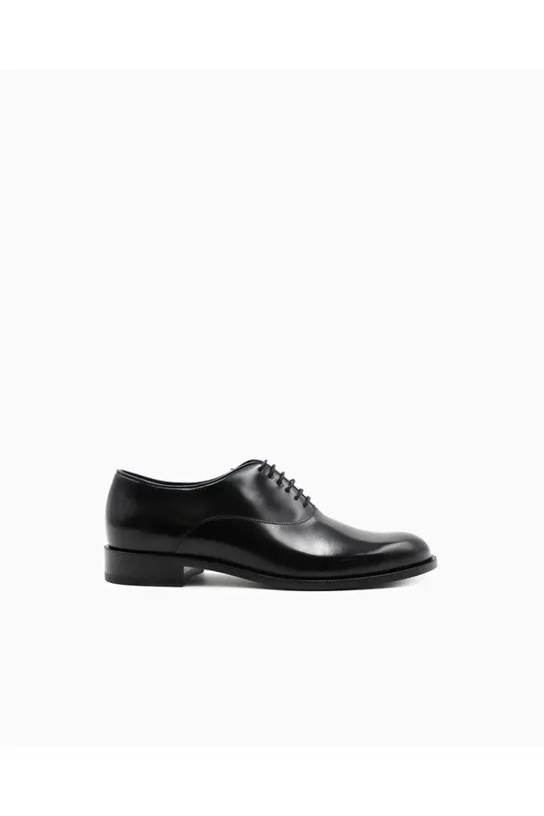 Giorgio Armani Leather Derby Shoes - Black