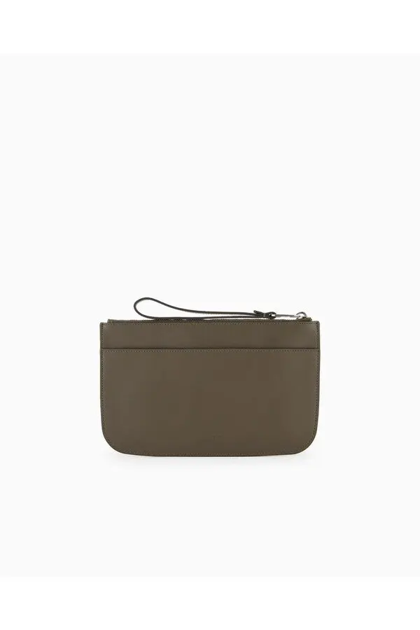 Giorgio Armani Nappa Leather Clutch - Green