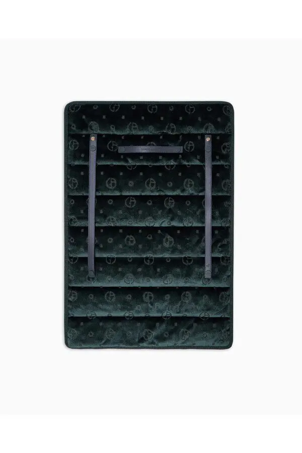 Giorgio Armani Poldo X Travel Mat In Monogram Jacquard Velvet - Green